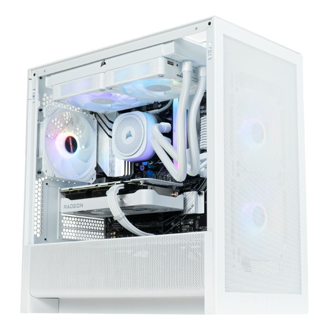 High-End White Airflow Mini Gaming PC: Ryzen 7 9800X3D, Radeon 9070 XT ...